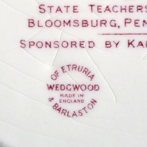 Vtg Wedgwood State Teachers College Bloomsburg PA Mulberry Plate, Kappa ...