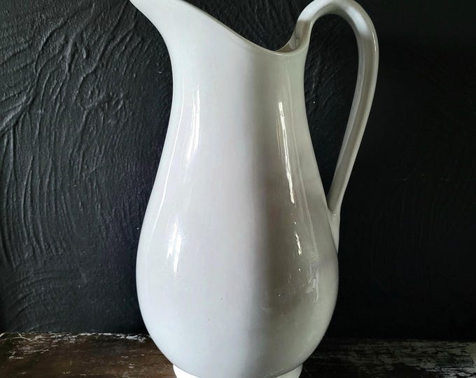 Antique T & R Boote Royal Patent White Ironstone Large Pitcher 12 ...