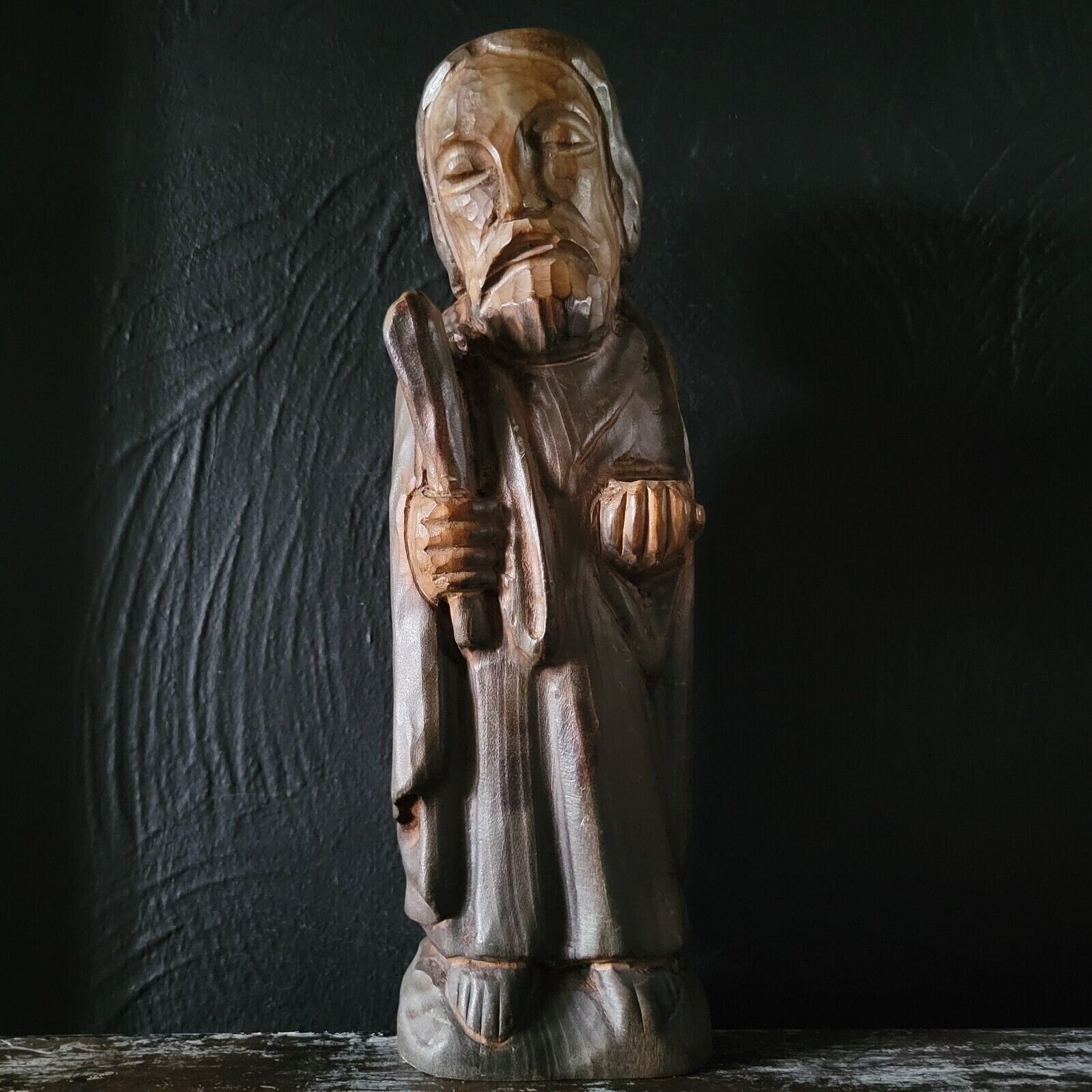 Vintage Hand-carved Wood Sculpture of Religious Saint Apostle - Etsy