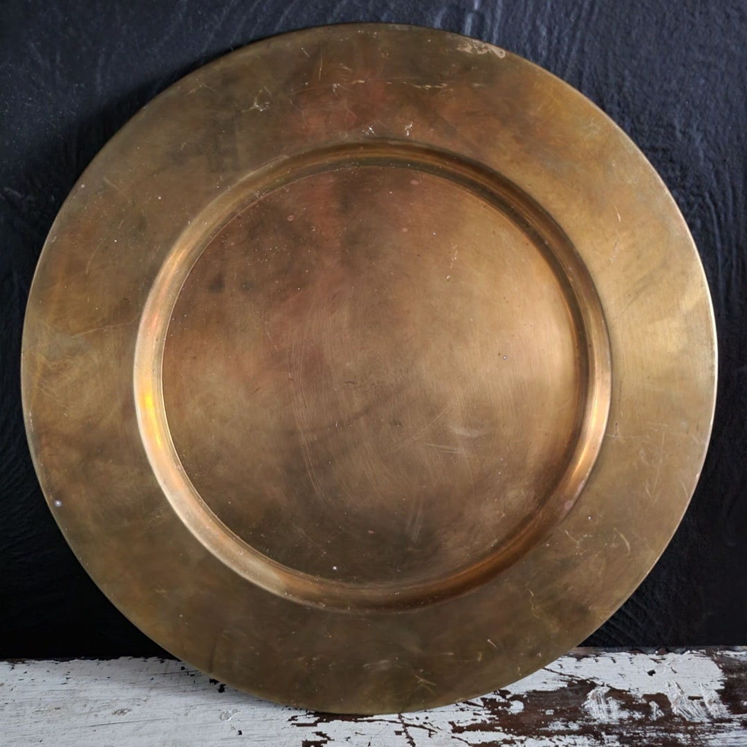 Vintage Brass Charger, Brass Centerpiece, Brass Plate - Etsy