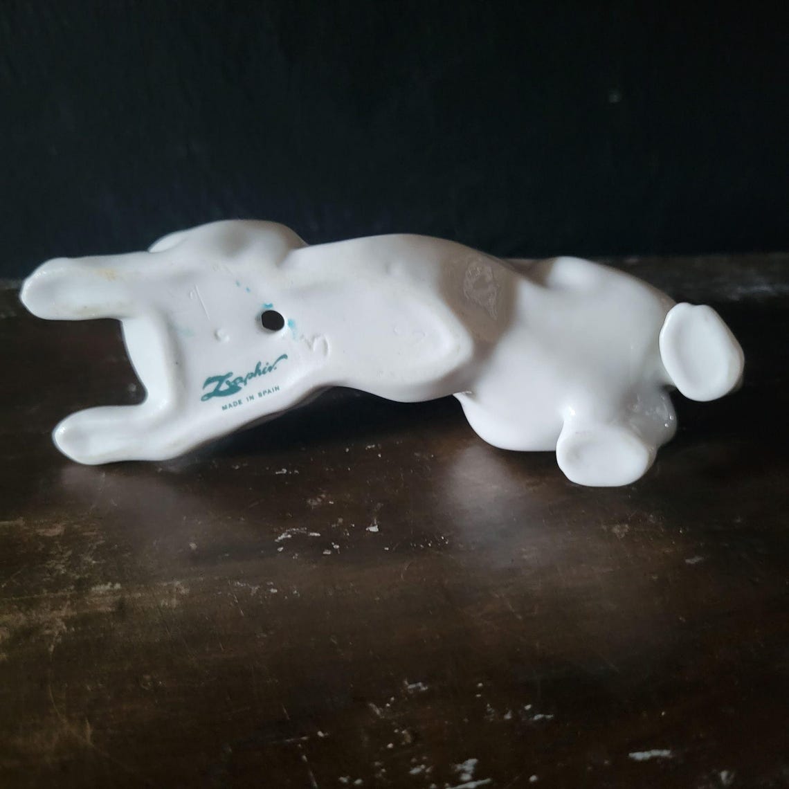Vintage Zaphir Lladro Bunny Rabbit Crouching Figurine Porcelain Spain F ...