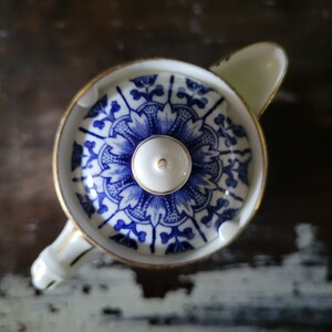 Small Antique Burley & Co Coffee Pot, Blue and White China Coffee Pot ...