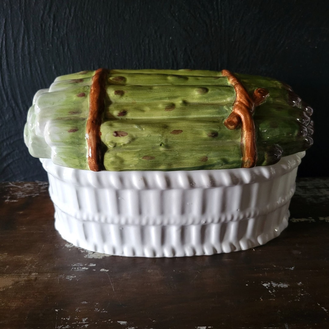 Vintage Meiselman Made in Italy Ceramic Asparagus Tureen / Covered Dish ...
