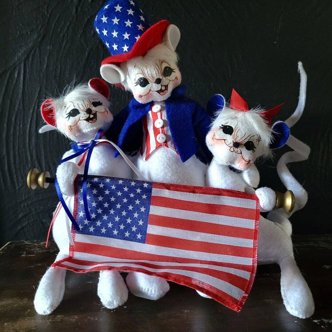 Vintage Annalee Patriotic Fourth of July Mice Uncle Sam 3 in 1 Soft ...