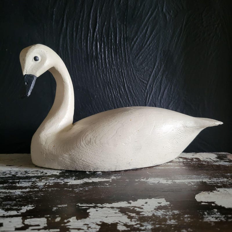 Antique Carved Wood Swans - Etsy