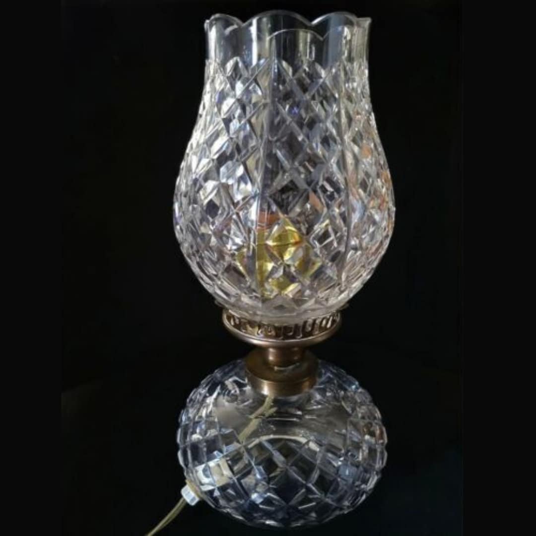 Vintage Waterford Crystal 2-piece Electric Hurricane Lamp C 1960s - Etsy