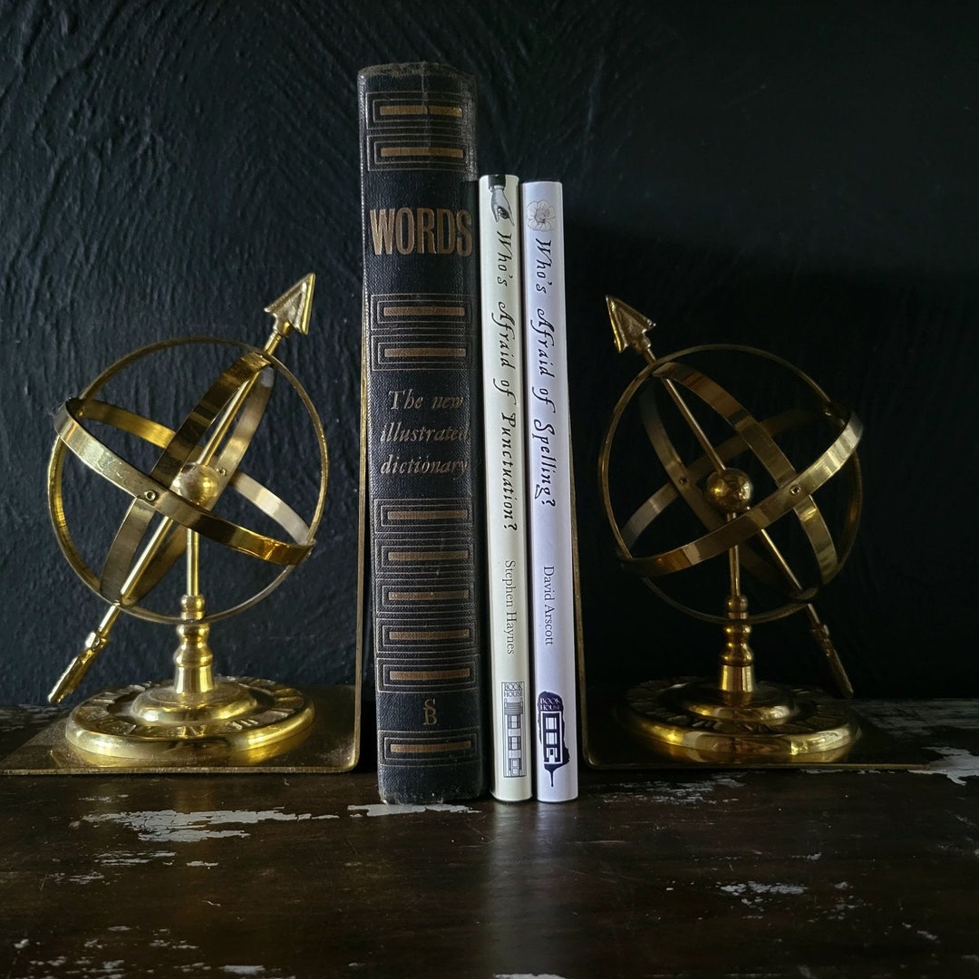 Pair of Brass Vintage Armillary Spheres Bookends Astral Art - Etsy