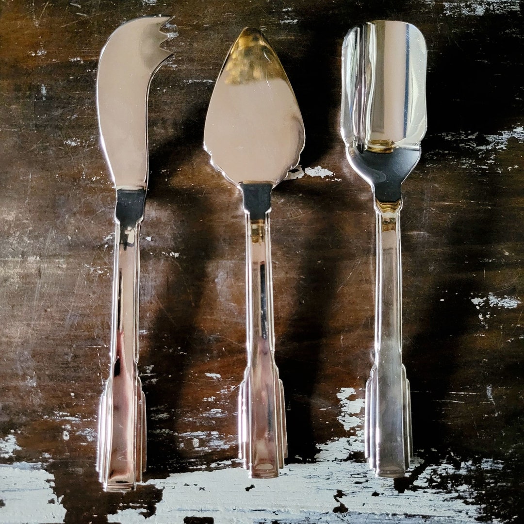 Set of 3 Vintage Godinger Silverplate Art Deco Style Cheese Serving ...