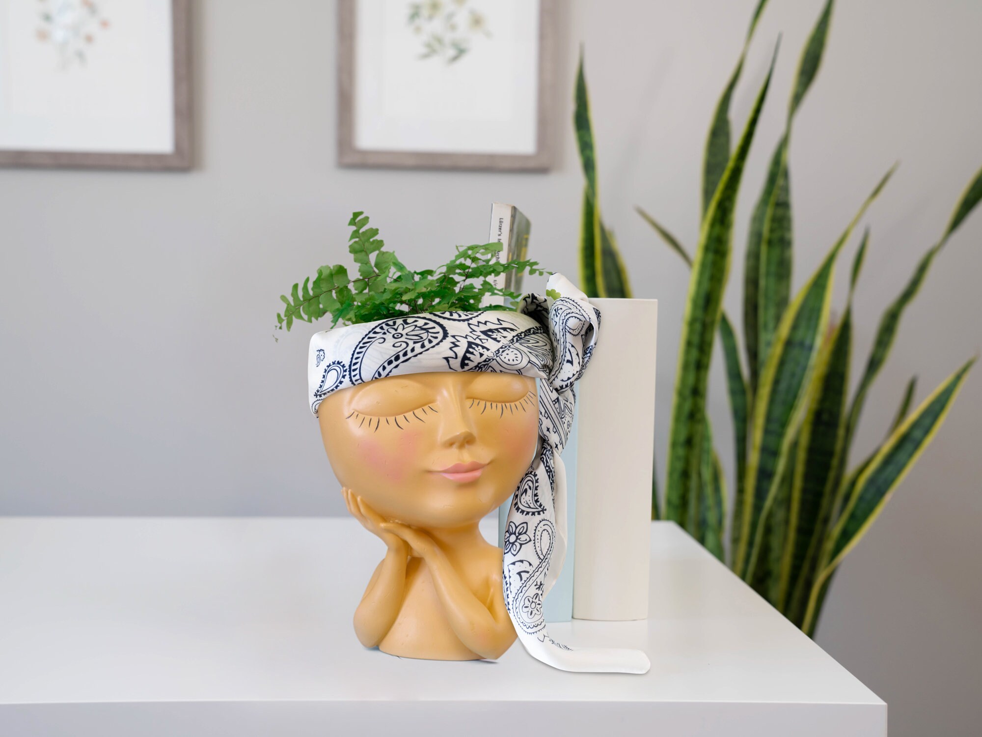 Head Planter Whimsical 8 Inch Face Plant Pot With Drainage - Etsy