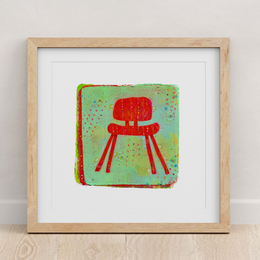 Midcentury Madness | 9"x9" Midcentury Eames Chair Print | Midcentury ...