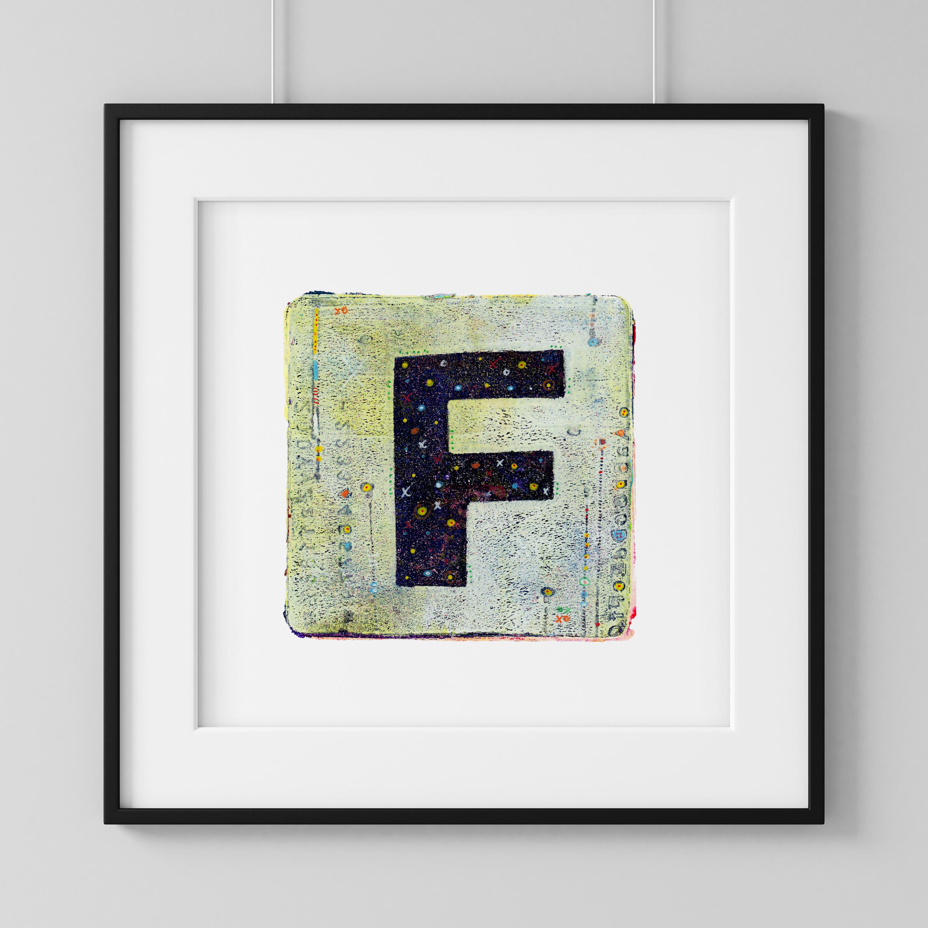 Letter F | Letter F Artwork | Letter F Wall Print | Blue Letter F ...