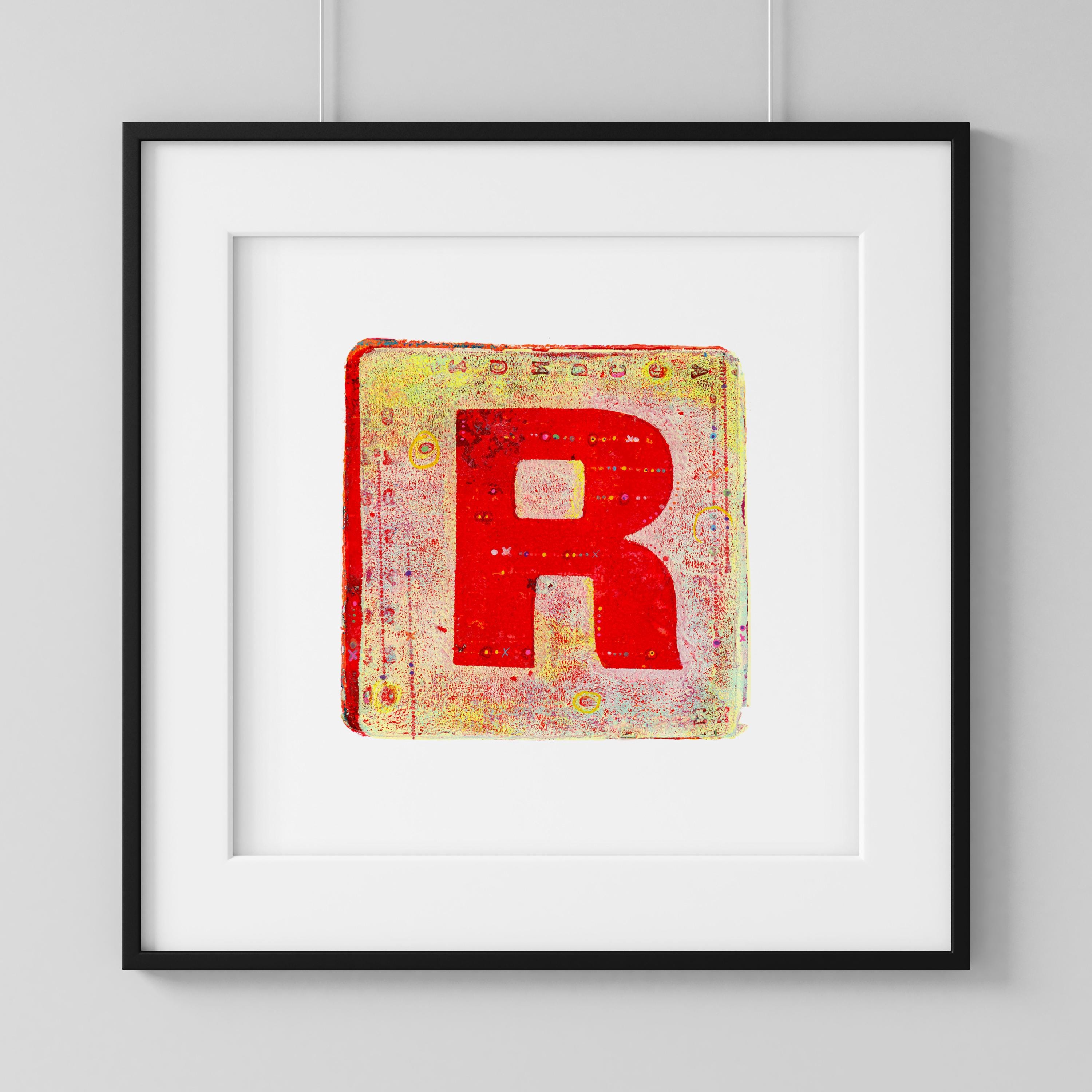 Letter R | Letter R Artwork | Upper Case Letter R Wall Print | Red ...