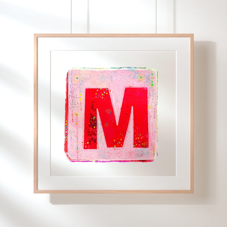 Letter M Wall Art Letter M Artwork Letter M Acrylic Print - Etsy