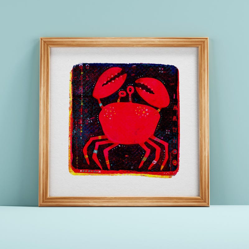 Red Crab Print - Etsy