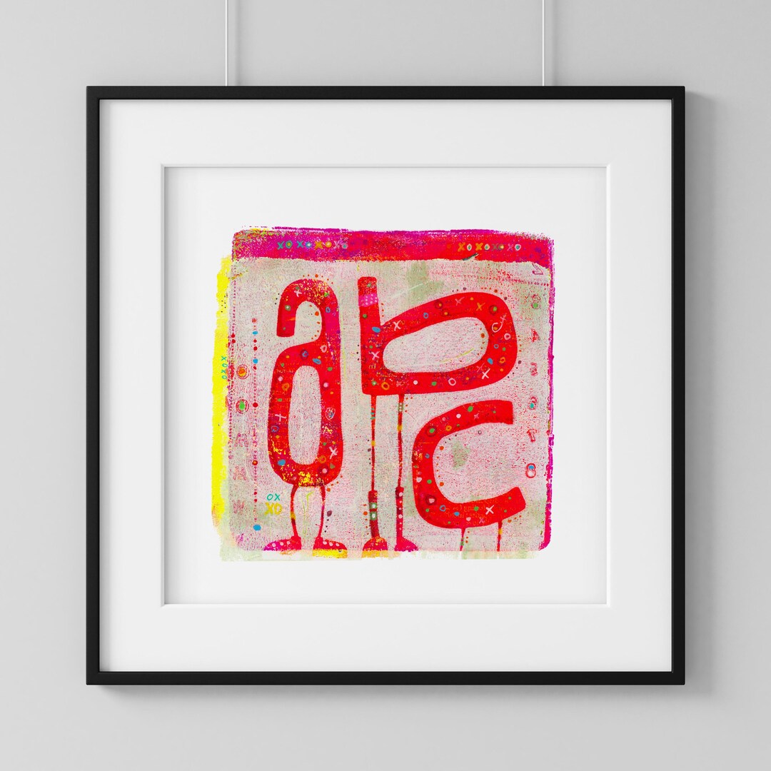 Abcs in Red | Alphabet | ABC Print | Abcs Wall Art | High-quality ...