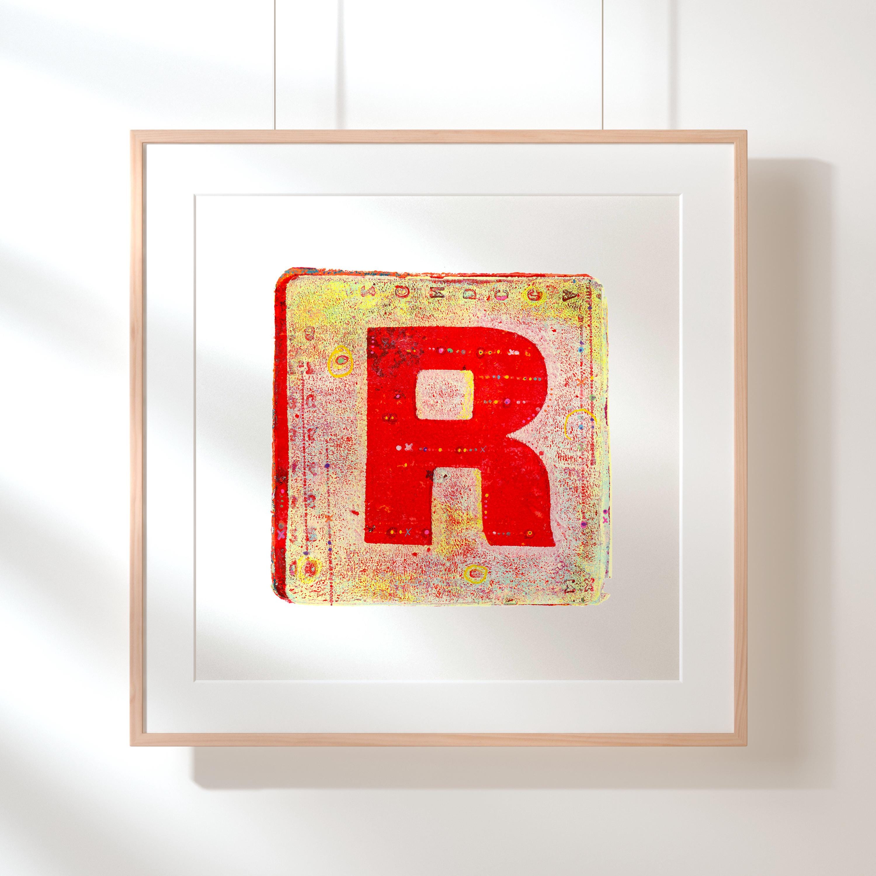 Letter R | Letter R Artwork | Upper Case Letter R Wall Print | Red ...