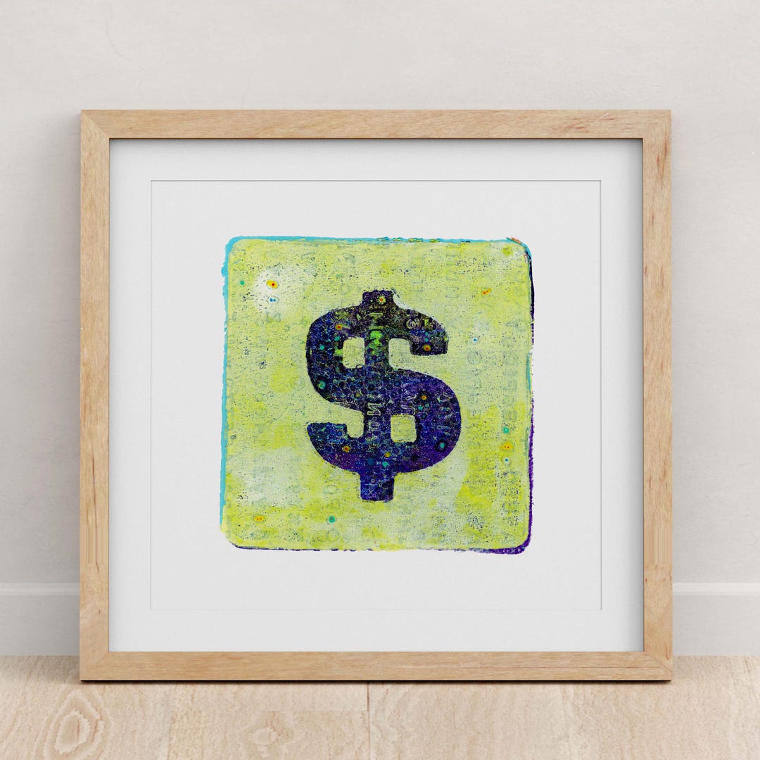 Dollar Sign | Dollar Sign Artwork | Dollar Sign Wall Print | Blue ...