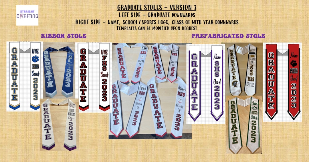 Graduation Stole GRADUATE Stole Style 3 - Etsy