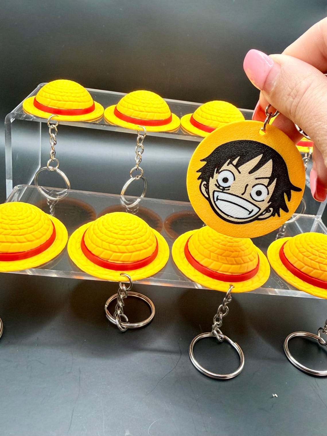Straw Hat Keychain Anime, One Piece - Etsy