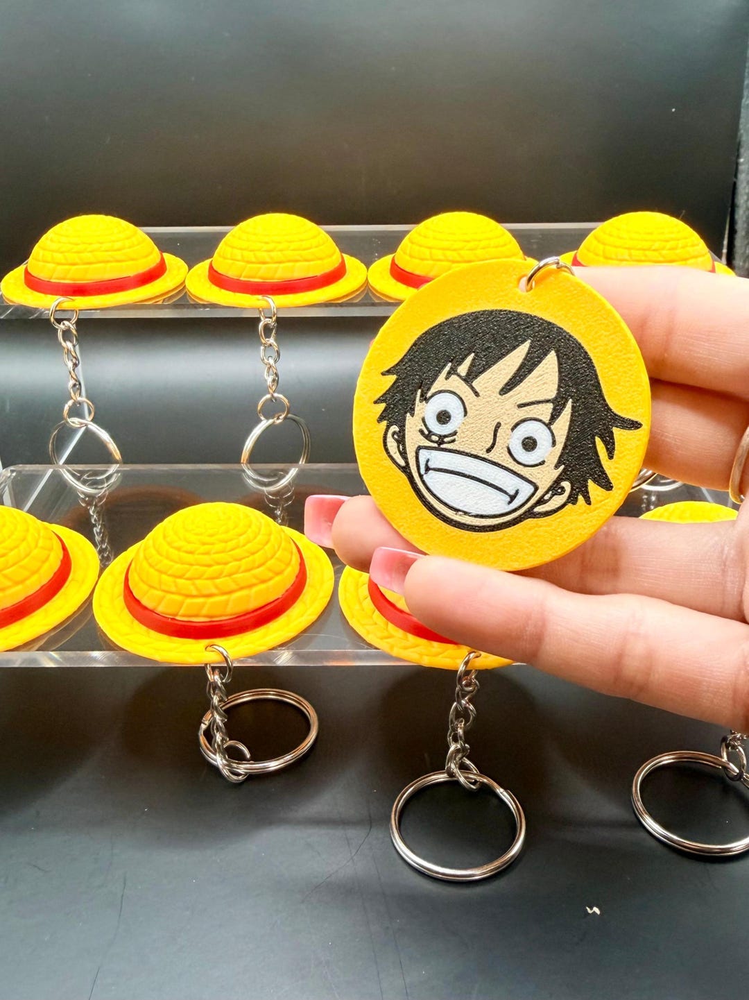 Straw Hat Keychain Anime, One Piece - Etsy