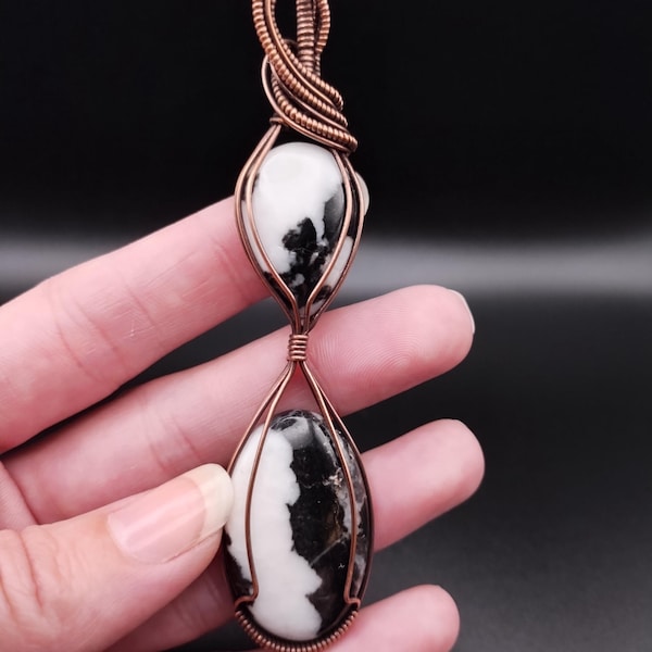 Wire Wrapped Double Pendant - Etsy