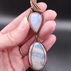 Wire Wrapped Double Pendant - Etsy