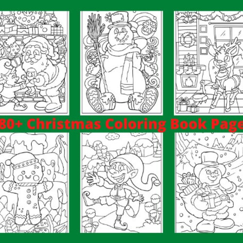 Adult Coloring Book: Christmas Coloring Pages for Adults and - Etsy