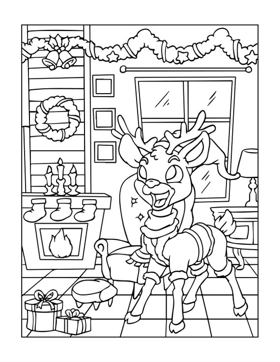 Cartoon Christmas Coloring Pages