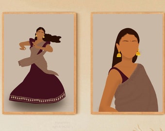 South Asian Art Pieces With a Splash of Boho Colours Set of | Etsy