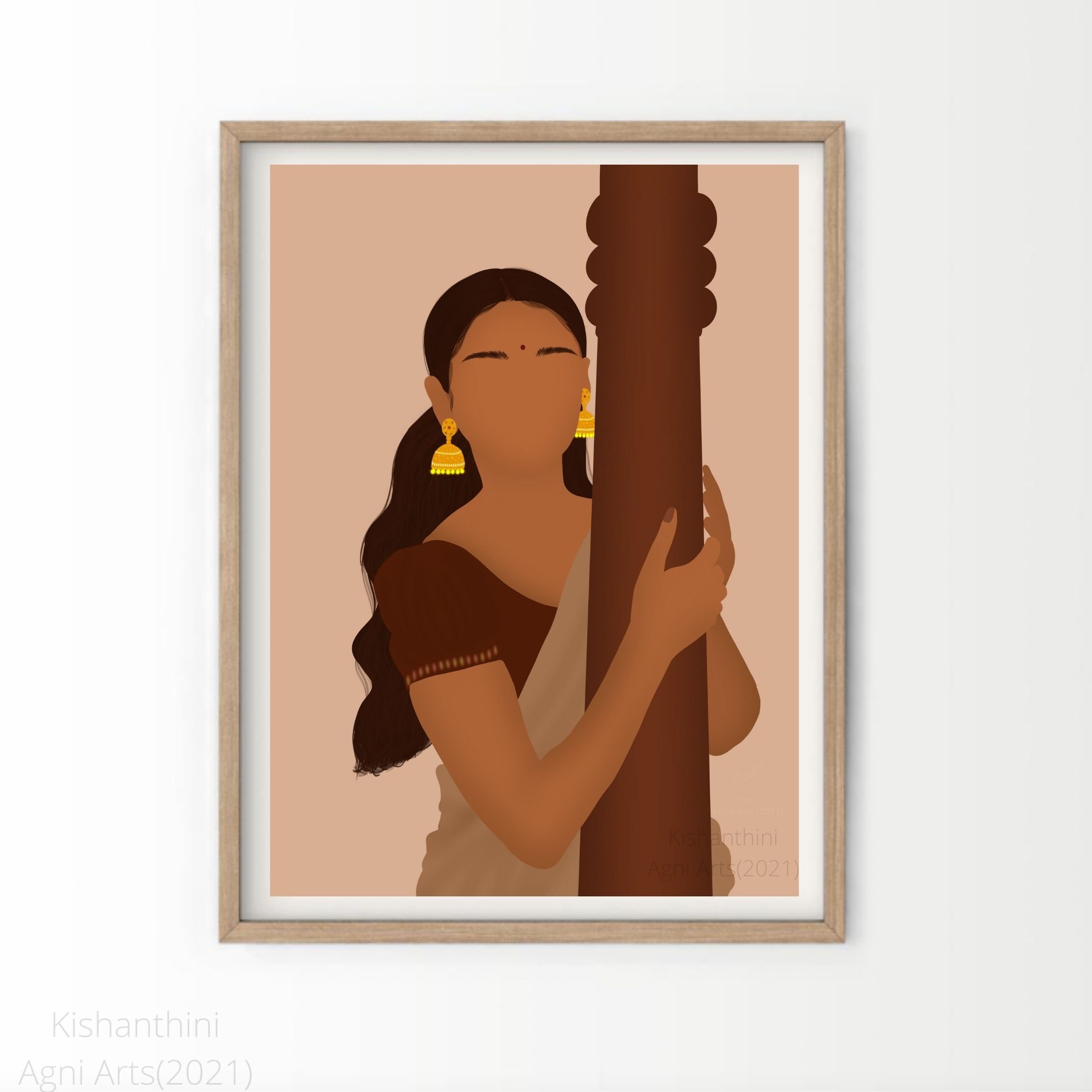 Boho South Asian Woman Art / Desi India Bohemian Wall Art - Etsy