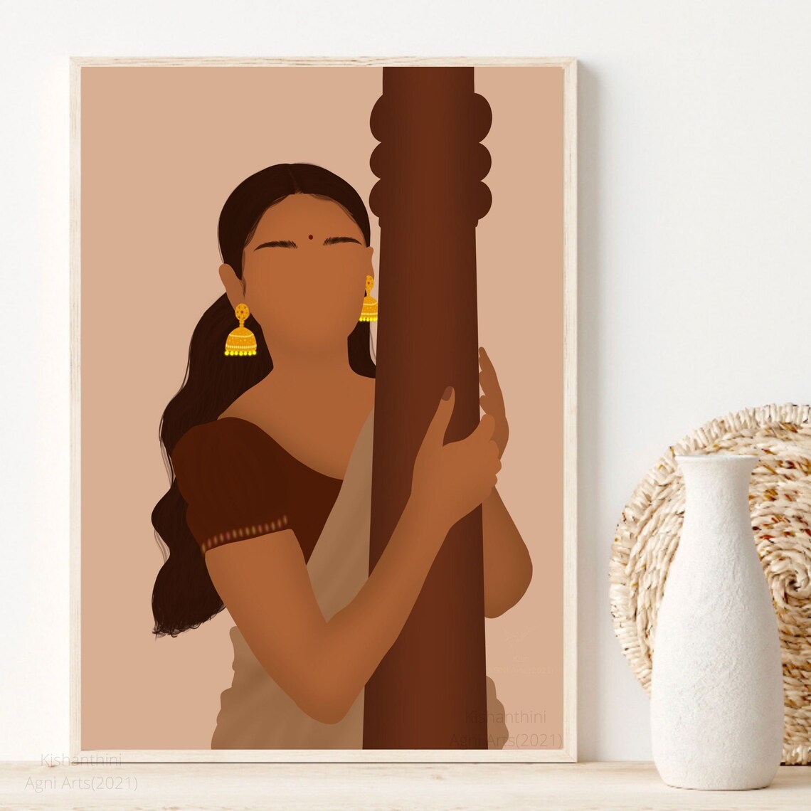 Boho South Asian Woman Art / Desi India Bohemian Wall Art - Etsy
