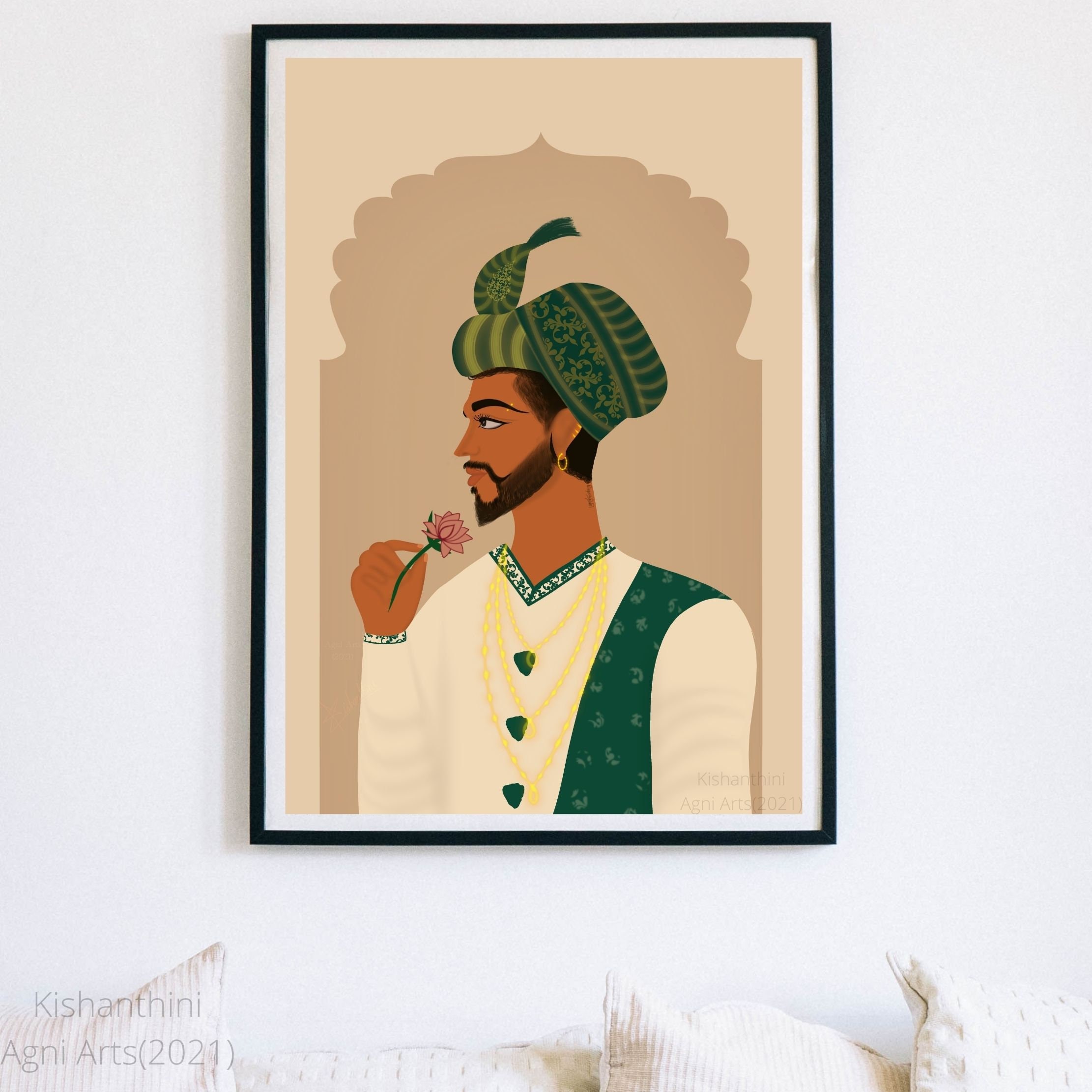 King and Queen, Raja Rani Aesthetic/ Rajasthani, Mughal, Set of Two ...
