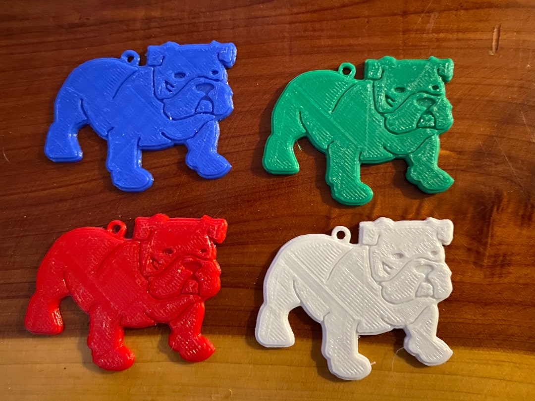 3d Printed Bulldog Key Chain - Etsy