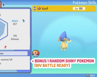 Games & Puzzles Shiny 6IV Azelf Bonus Pokemon Brilliant Diamond and ...