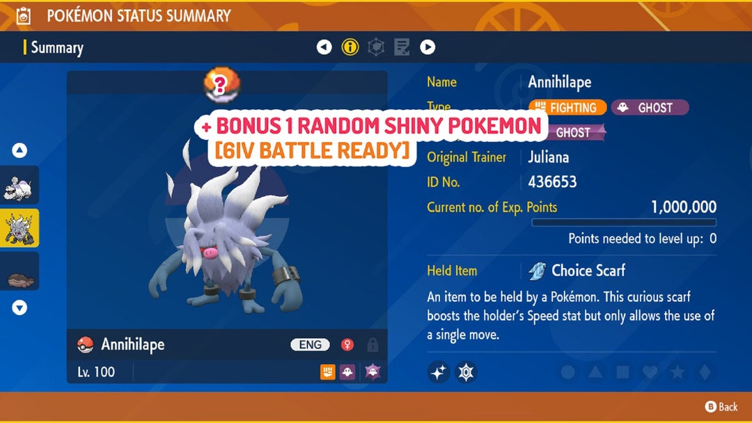 Annihilape SHINY 6IV Pokemon / Ready for Competitive Battle ...