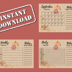 Multi Digital Download September Autumn Planner - Etsy