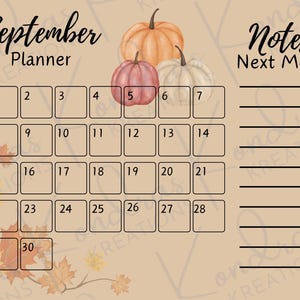 Multi Digital Download September Autumn Planner - Etsy