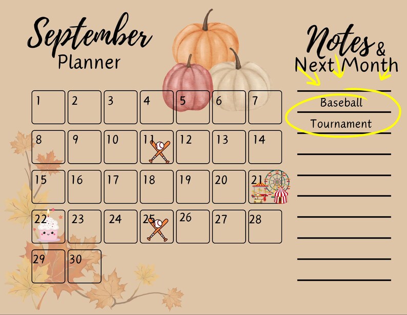 Multi Digital Download September Autumn Planner - Etsy