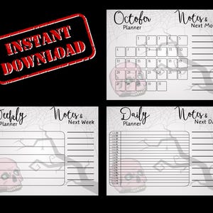 Multi Digital Download October Spooky Planner - Etsy