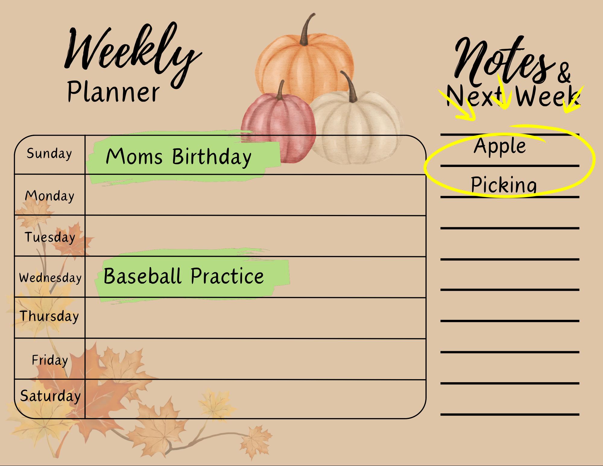 Multi Digital Download September Autumn Planner - Etsy