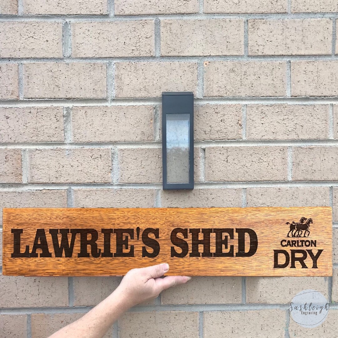 Custom Engraved Merbau Sign – Personalised Wall Plaque, Father’s Day ...
