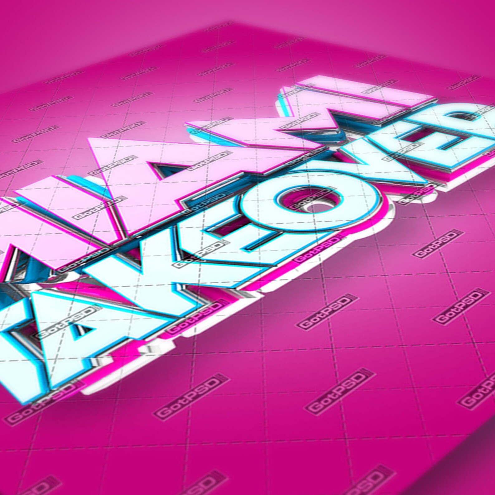 Miami Takeover 3D Title for Flyer, T-shirt, Posters, Stickers ...