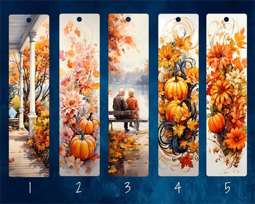 Autumn/fall Bookmarks Warm & Peaceful Set 4 - Etsy