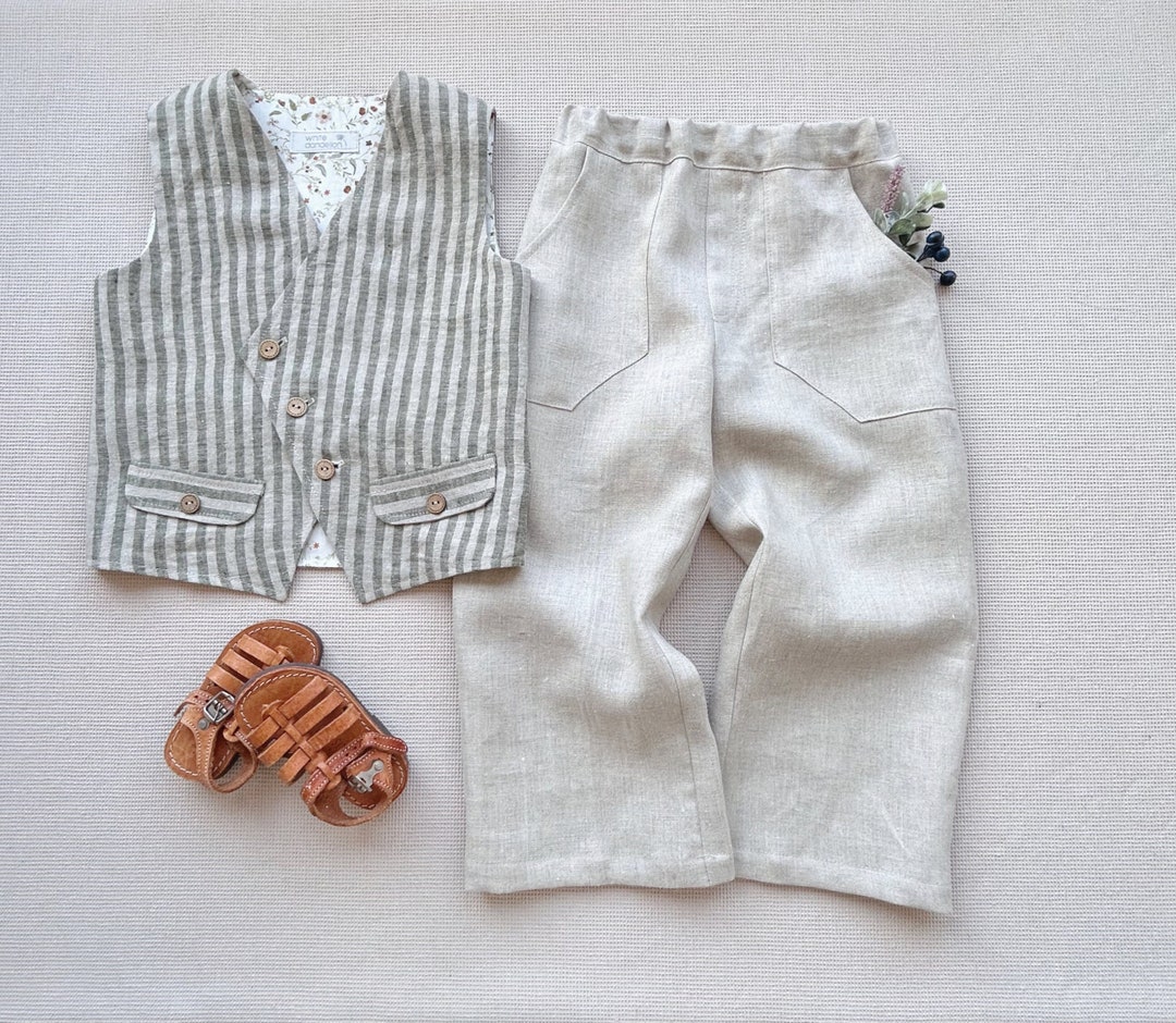 Boys Linen Outfit Linen Suit Linen Vest and Linen Trousers Set, Page ...