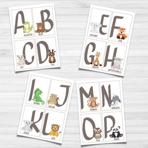 Animal Alphabet Flashcards & Poster Bundle, ABC Flashcards, Alphabet ...