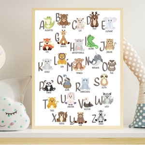 Animal Alphabet Flashcards & Poster Bundle, ABC Flashcards, Alphabet ...