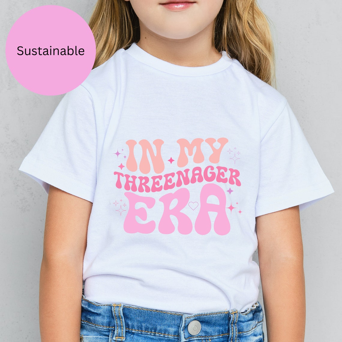 In My Threenager Era Organic Cotton T-shirt, Toddler Girl T-shirt ...