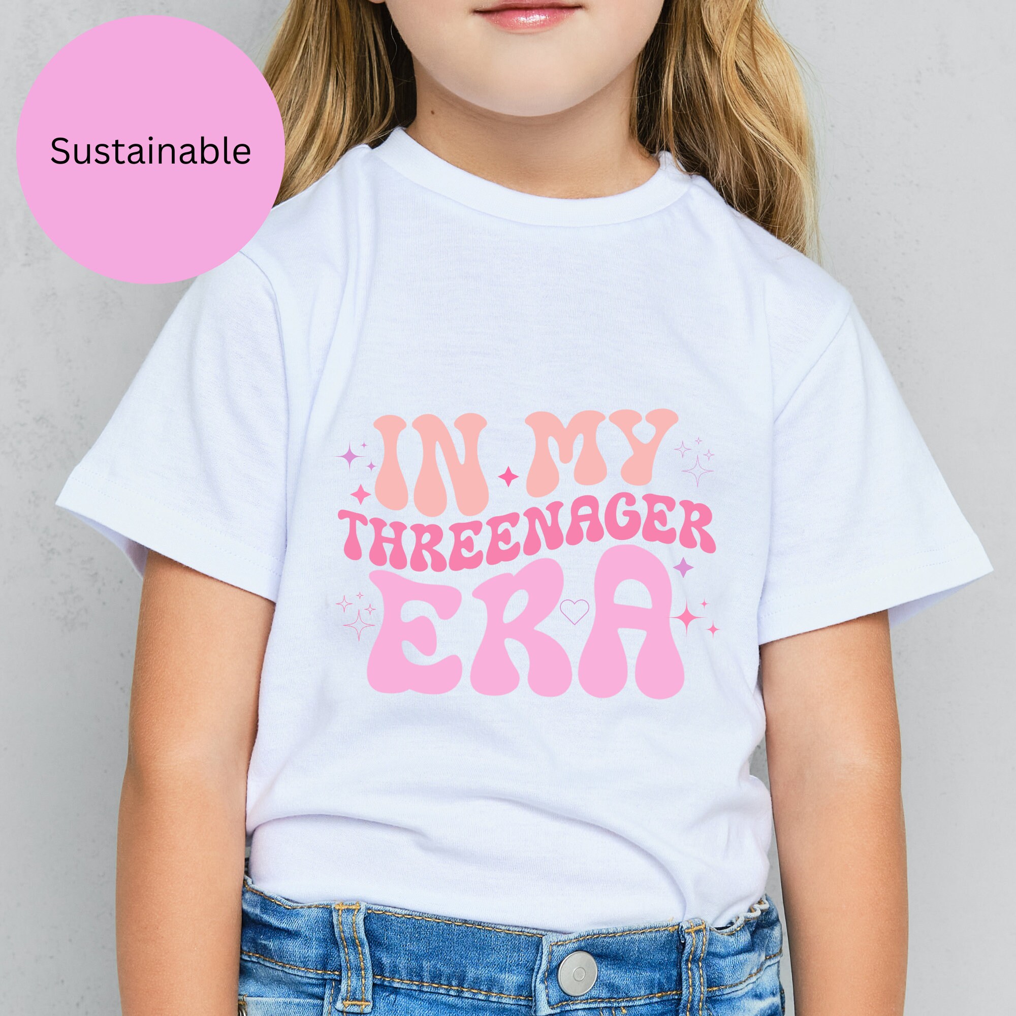 In My Threenager Era Organic Cotton T-shirt, Toddler Girl T-shirt ...