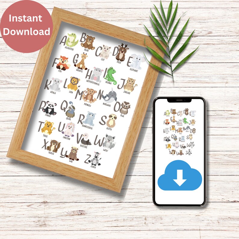 Animal Alphabet Flashcards & Poster Bundle, ABC Flashcards, Alphabet ...