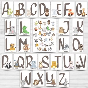Animal Alphabet Flashcards & Poster Bundle, ABC Flashcards, Alphabet ...